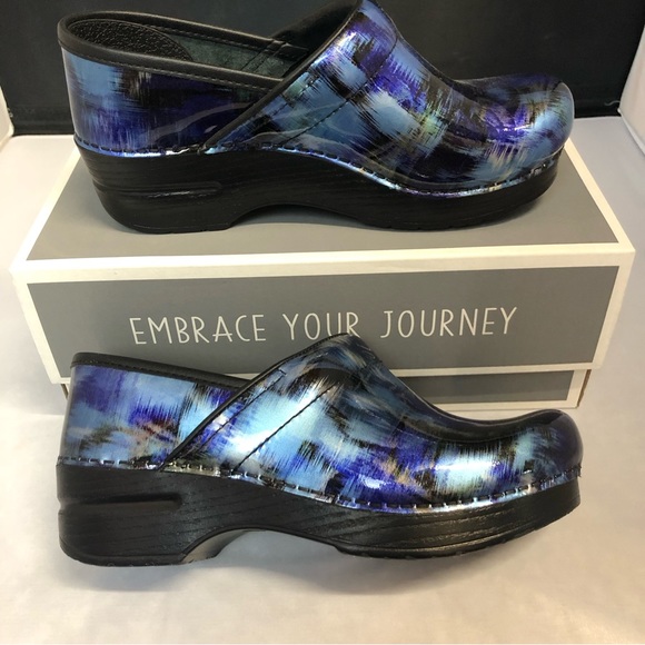 Dansko | Shoes | Nib Dansko Professional Brush Patent Blue Slip On ...